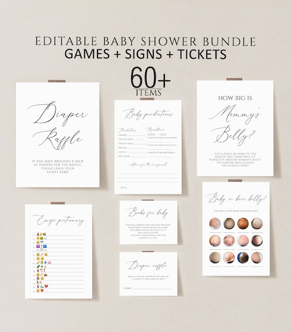 Modern Baby Shower Games Bundle Minimalist Baby Shower Games - Etsy
