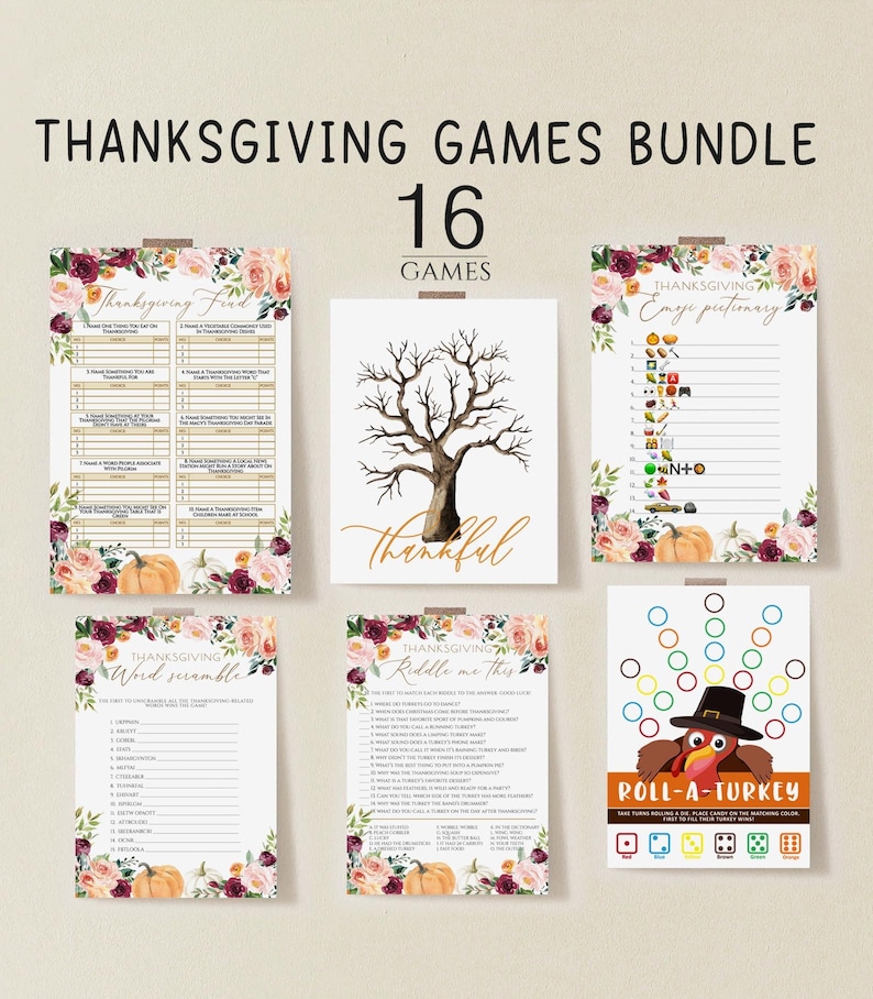 Thanksgiving Games Bundle Thanksgiving Games Friendsgiving - Etsy