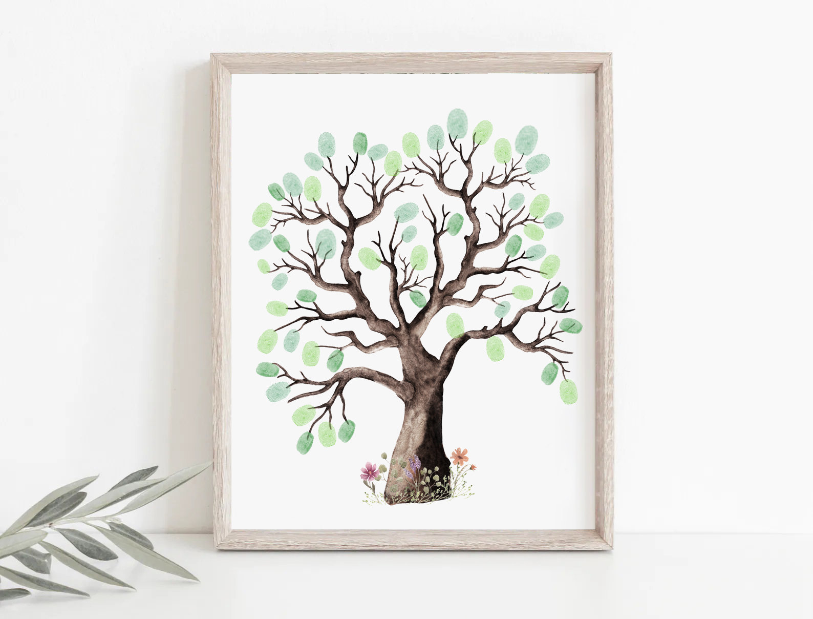 Fingerprint Family Tree, Printable Instant Digital Download, Guestbook ...