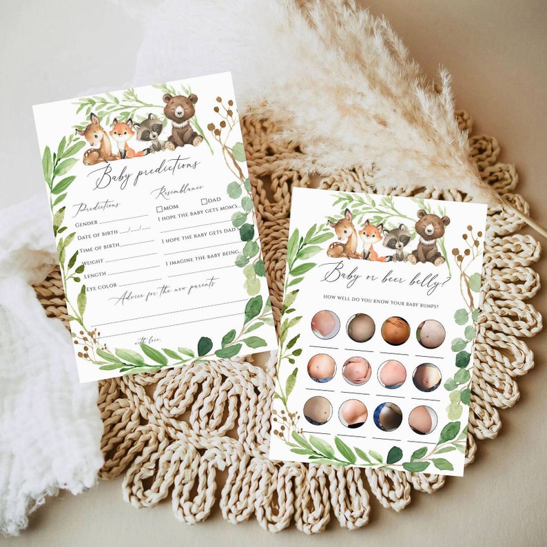 Woodland Baby Shower Games Bundle Woodland Animals Baby Shower - Etsy