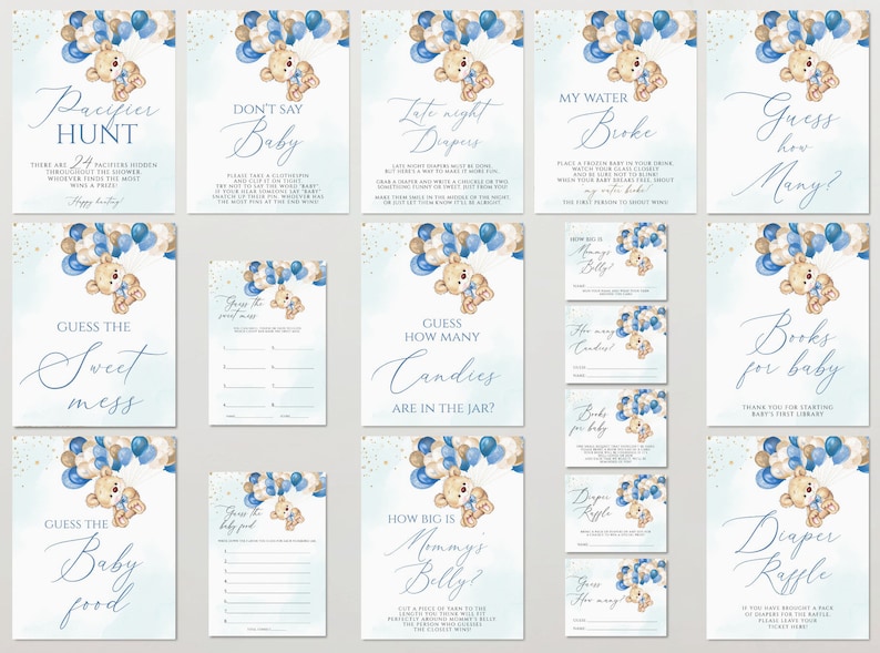 Boy Baby Shower Games Printable Editable Baby Shower Games - Etsy