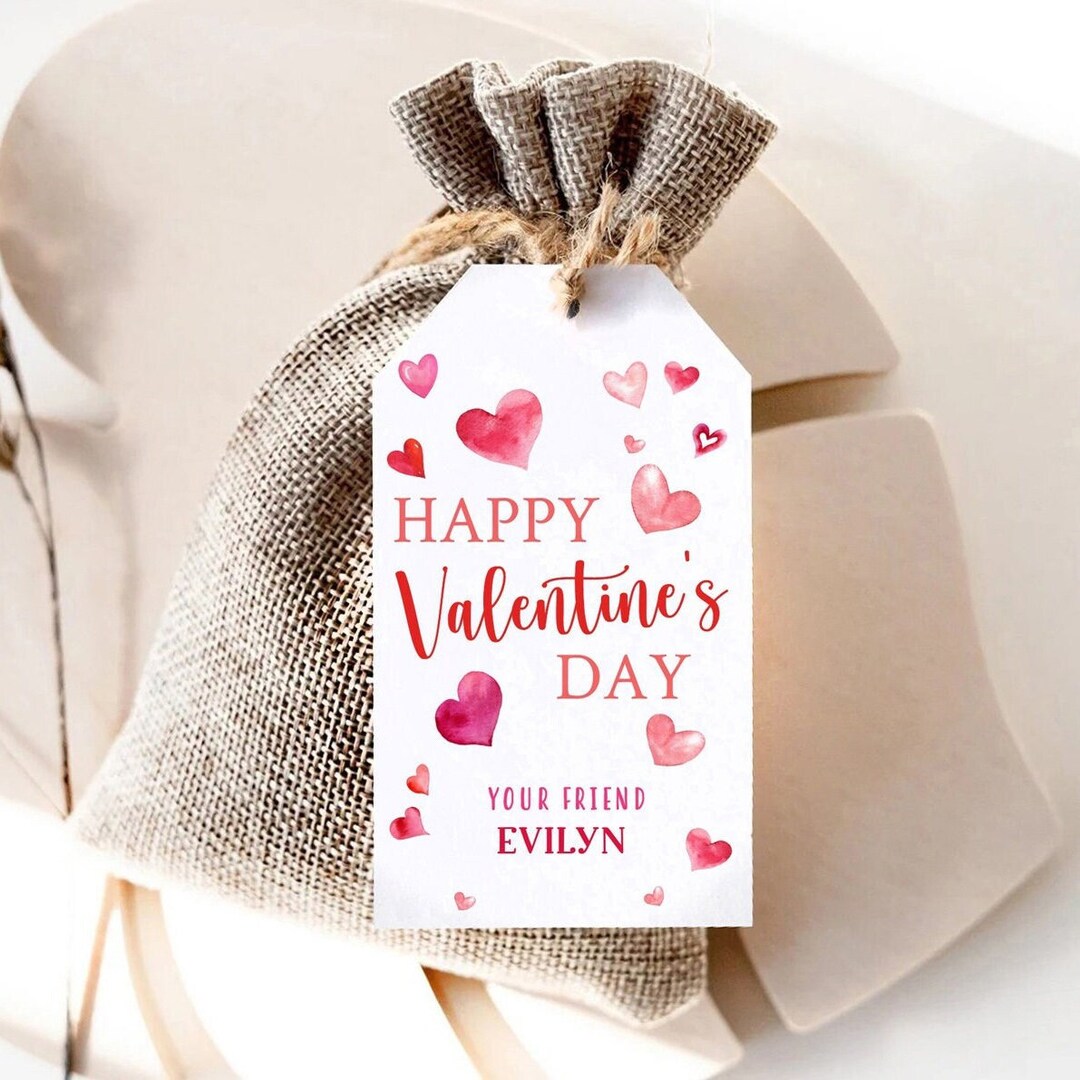 Editable Valentine's Day Tag Printable, Valentine's Day Gift Tag ...