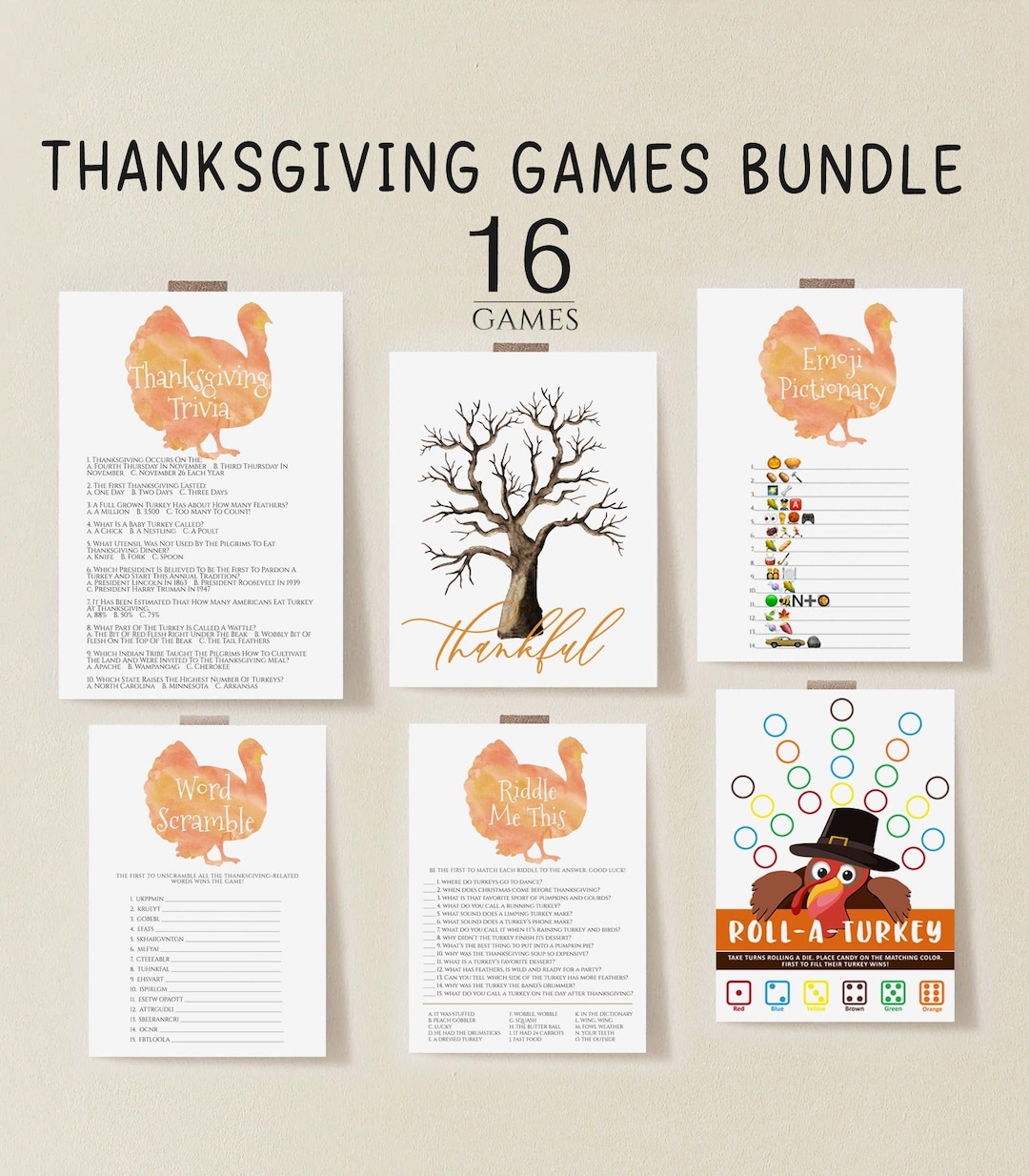 Thanksgiving Game Bundle | Thanksgiving Party Games | Thanksgiving ...