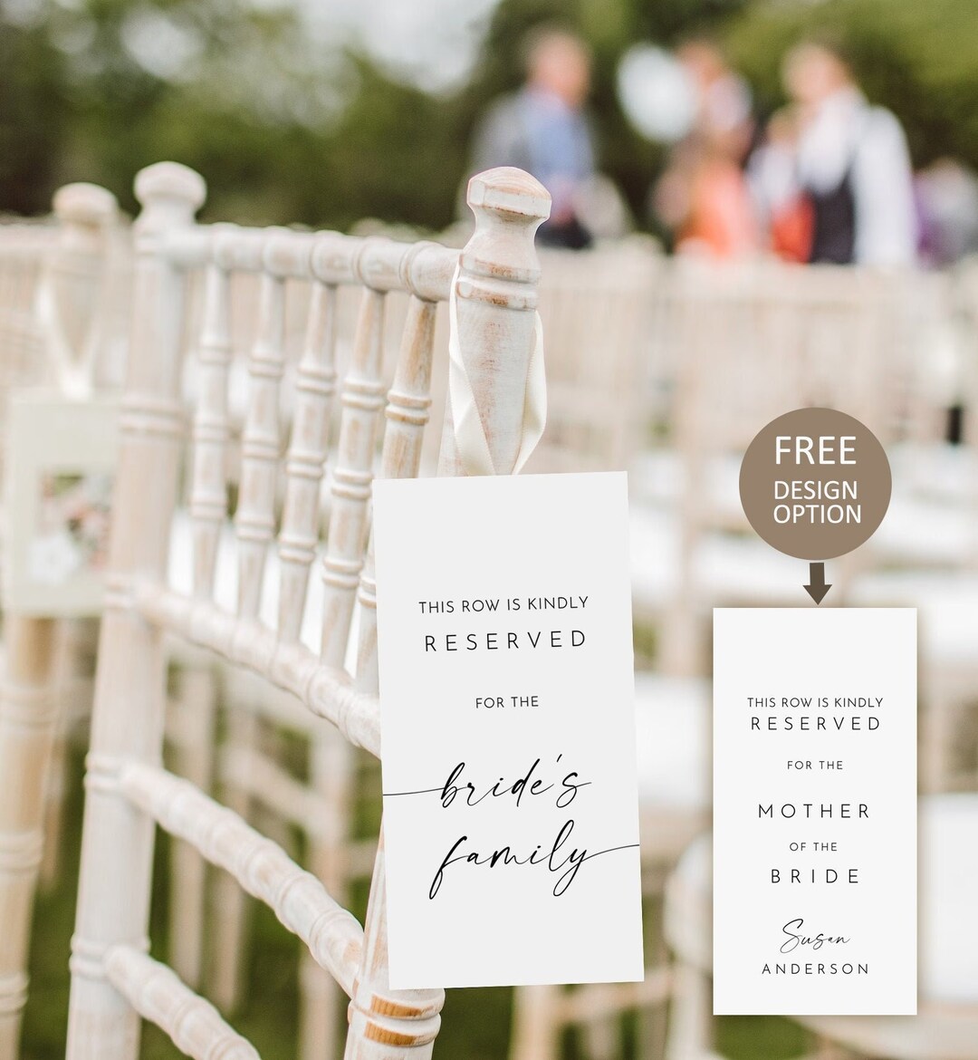 Reserved Chair Tags, Minimalist Wedding Reserved Tag, Modern Wedding ...