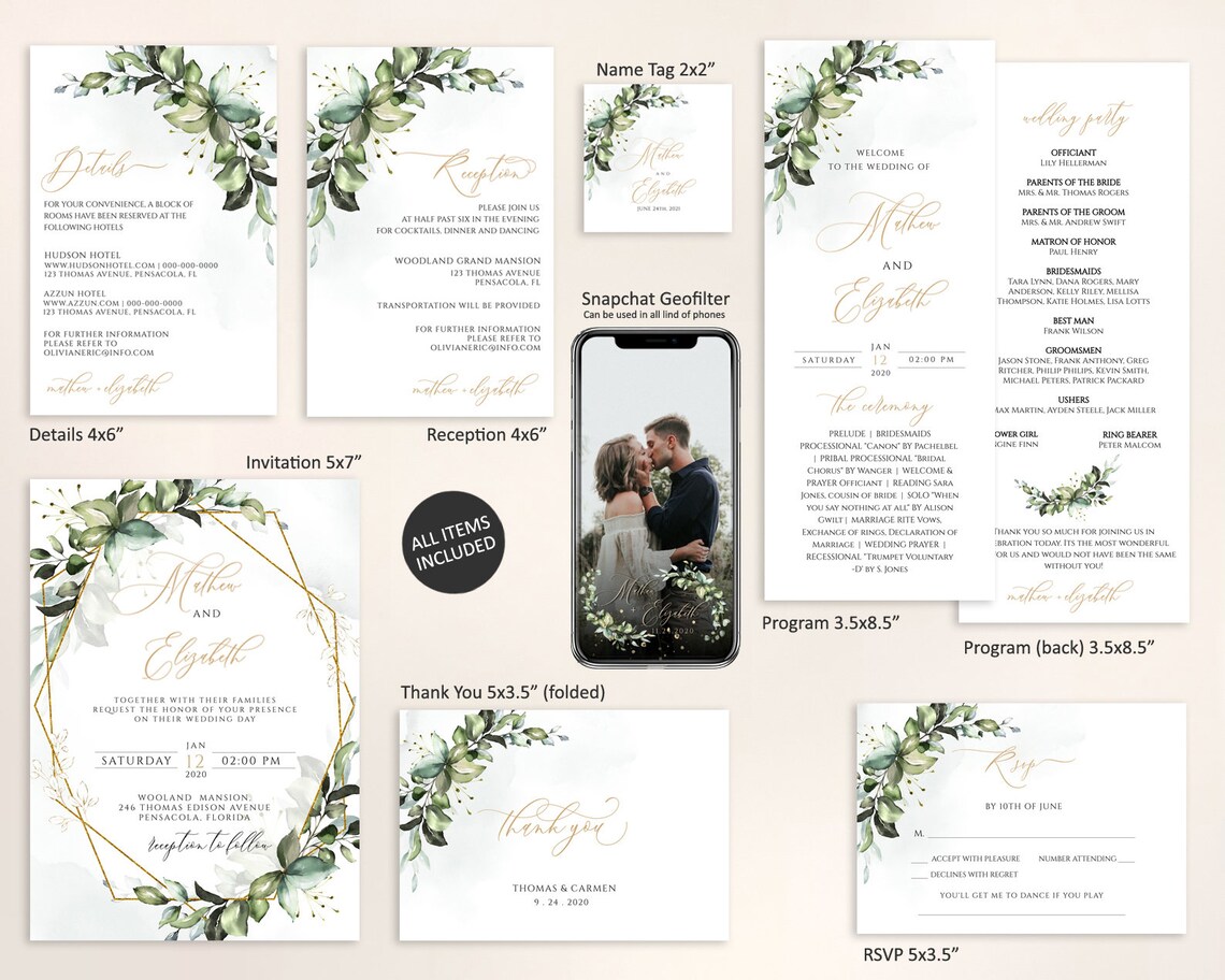 Bohemian Wedding Invitation Template Printable Wedding Invitation Suite ...