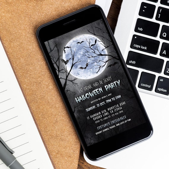 Digital Halloween Party Invitation Halloween Birthday Invite - Etsy