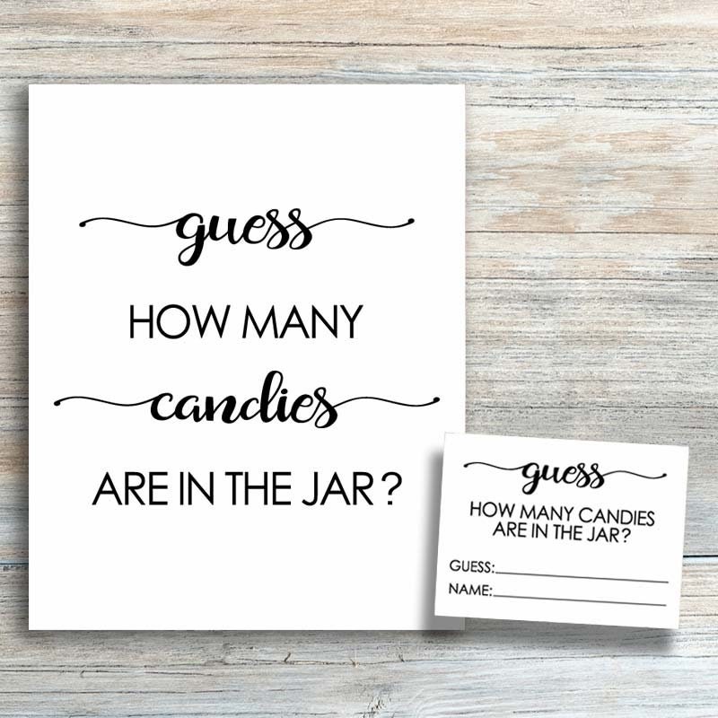 Guess How Many Candies Game Candy Guessing Game Cards How - Etsy