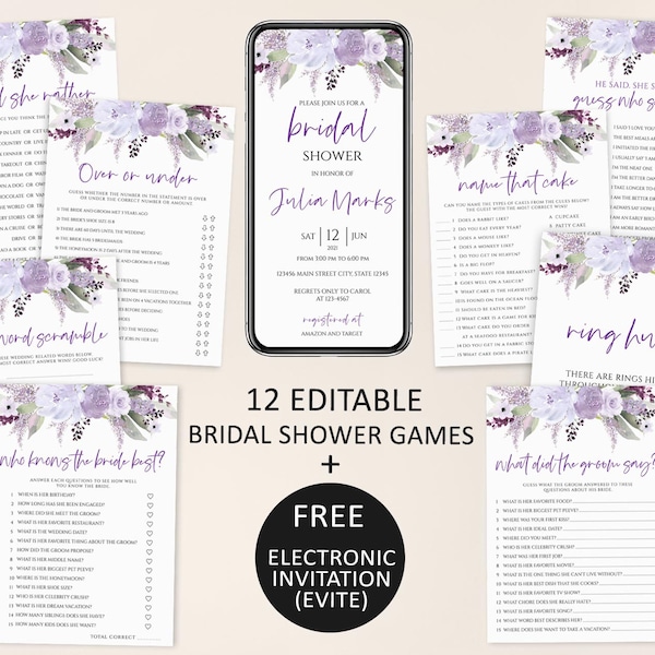 Purple Bridal Shower - Etsy
