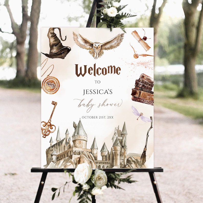 Wizard Baby Shower Welcome Sign Welcome Sign Baby Shower | Etsy UK