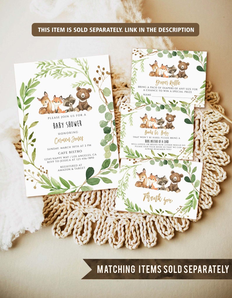 Woodland Baby Shower Games Name the Baby Animals Game | Etsy