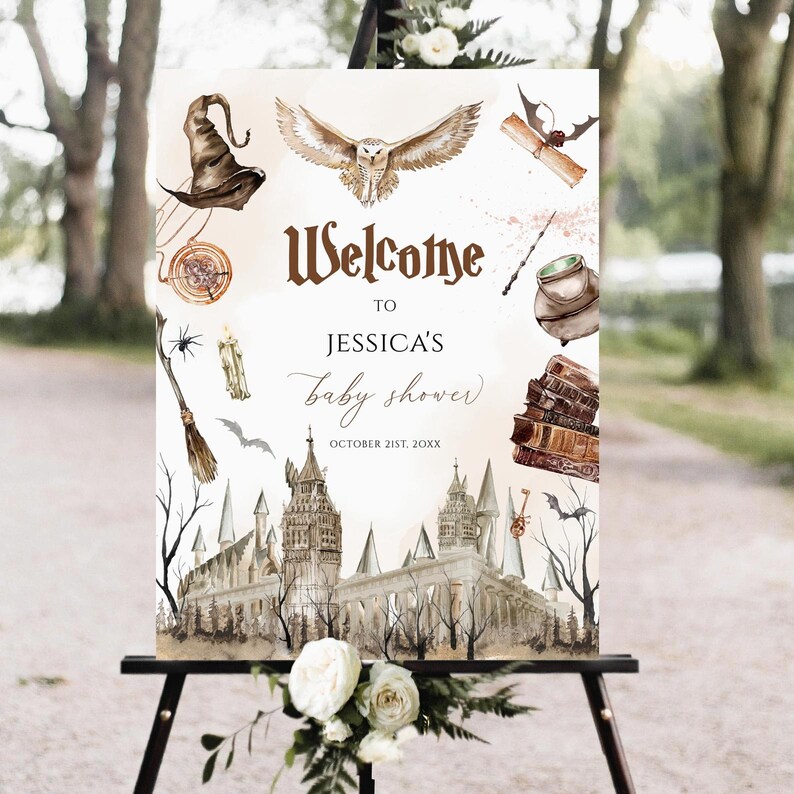 Wizard Baby Shower Welcome Sign Welcome Sign Baby Shower - Etsy UK