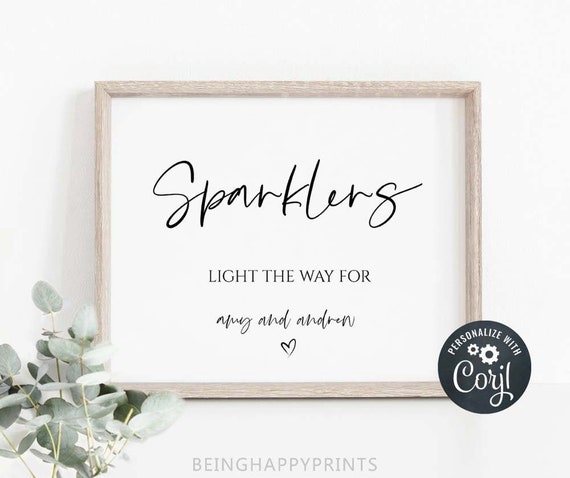 Sparkler Send off Template Sparklers Printable Sparklers | Etsy