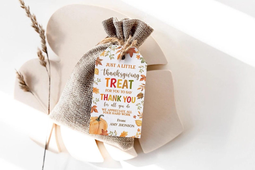 Thanksgiving Tag, Grateful for You Gift Tag, Fall Thanksgiving Treat ...
