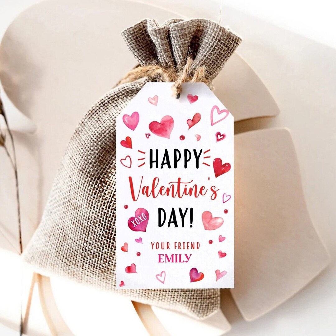 Valentine's Day Gift Tags, Happy Valentine's Day Gift Tags, Printable ...