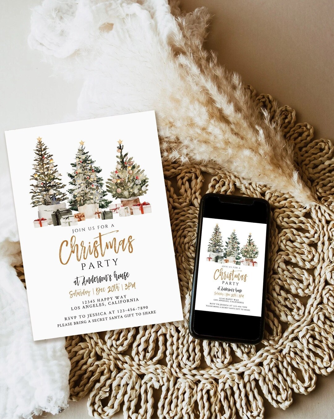 Editable Christmas Party Invitation, Christmas Party Invitation, Party ...