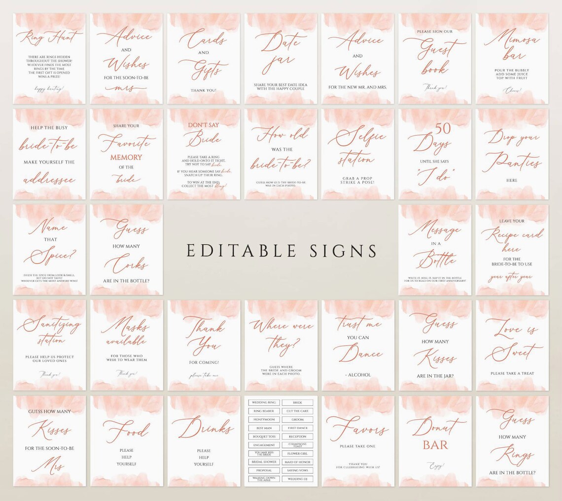 Pink Swash Bridal Shower Games Printable Bridal Shower Games - Etsy