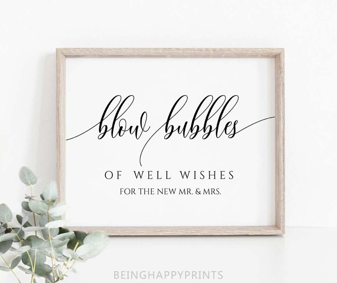 Blow Bubbles Wedding Sign Template Wedding Sign Printable - Etsy