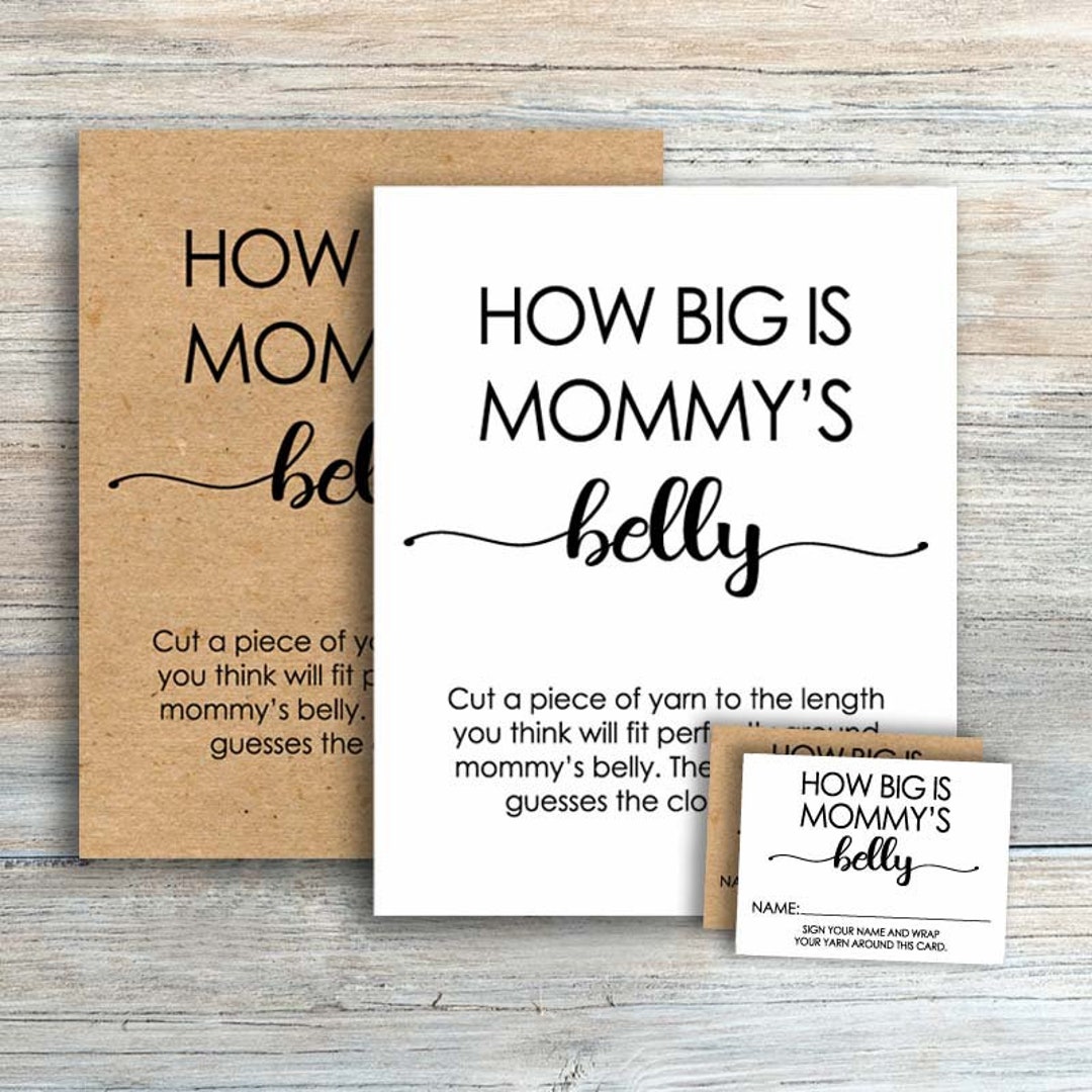 How Big is Mommy's Belly Game, Rustic Baby Shower Games Printable ...