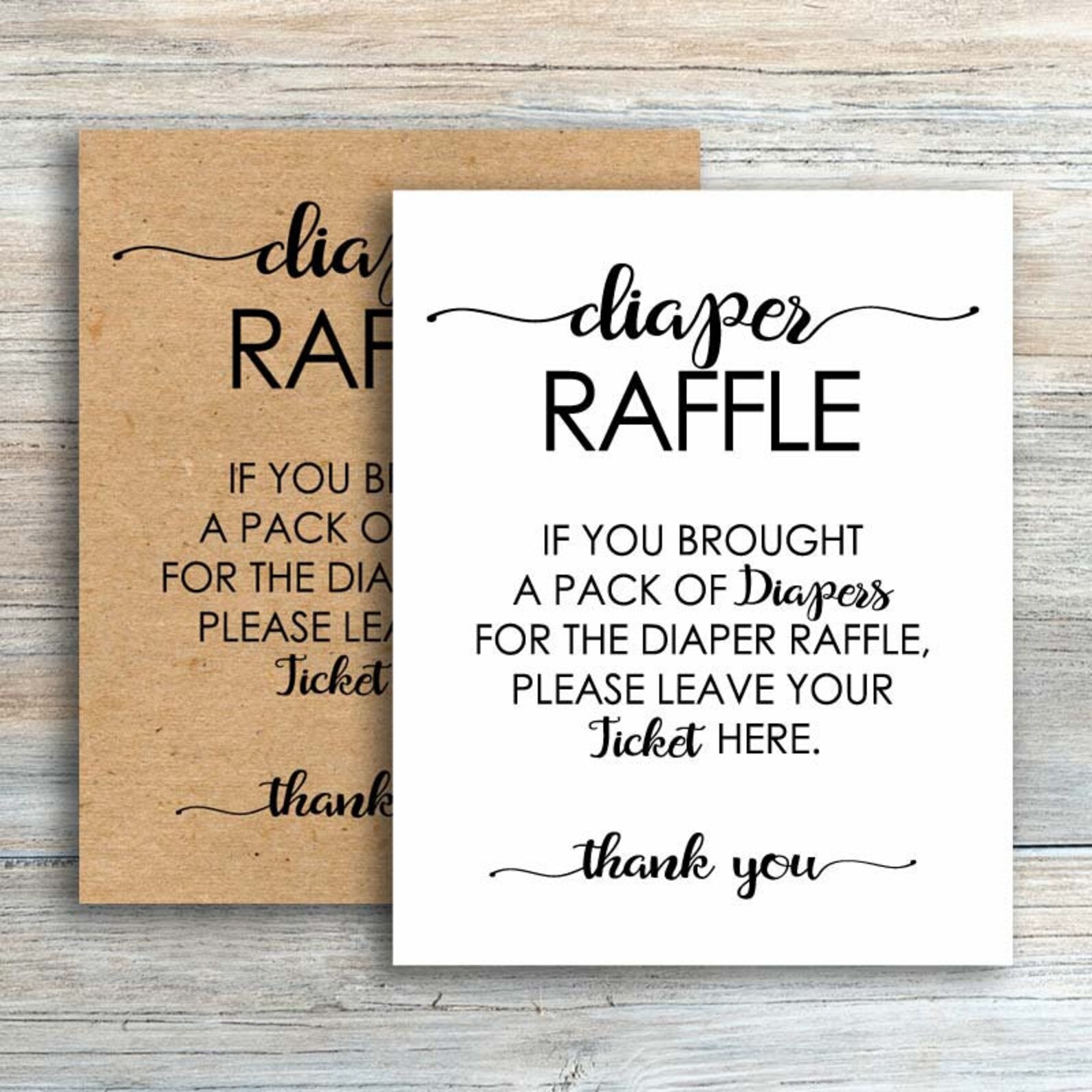 Diaper Raffle Sign Printable Gender Neutral Diaper Raffle - Etsy