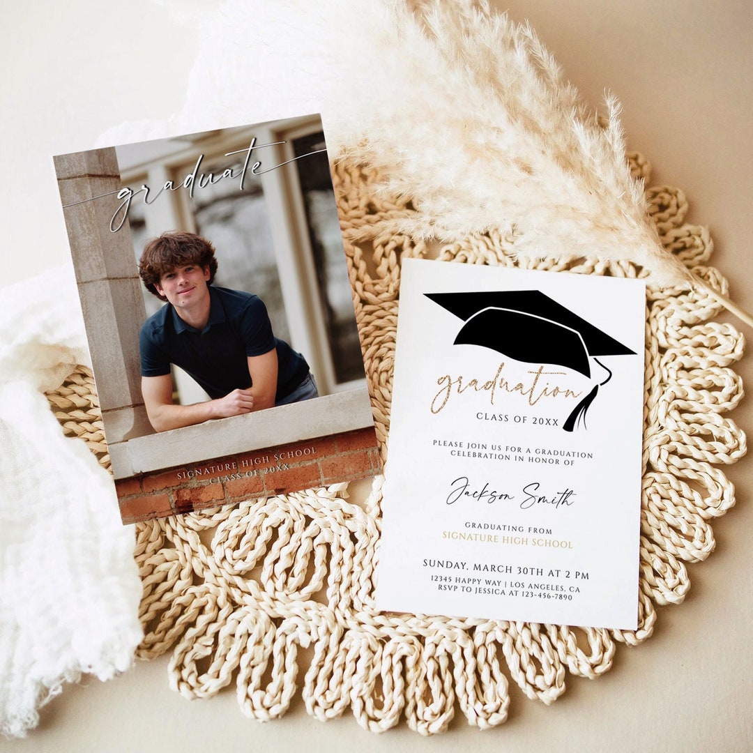 Editable Graduation Announcement Card Template (digital Download) - Etsy