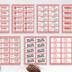 Santa Labels Gift Tags North Pole Stickers Printable Template, Mail ...