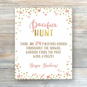 Pink Baby Shower Pacifier Hunt Game Girl Baby Shower Games Instant ...