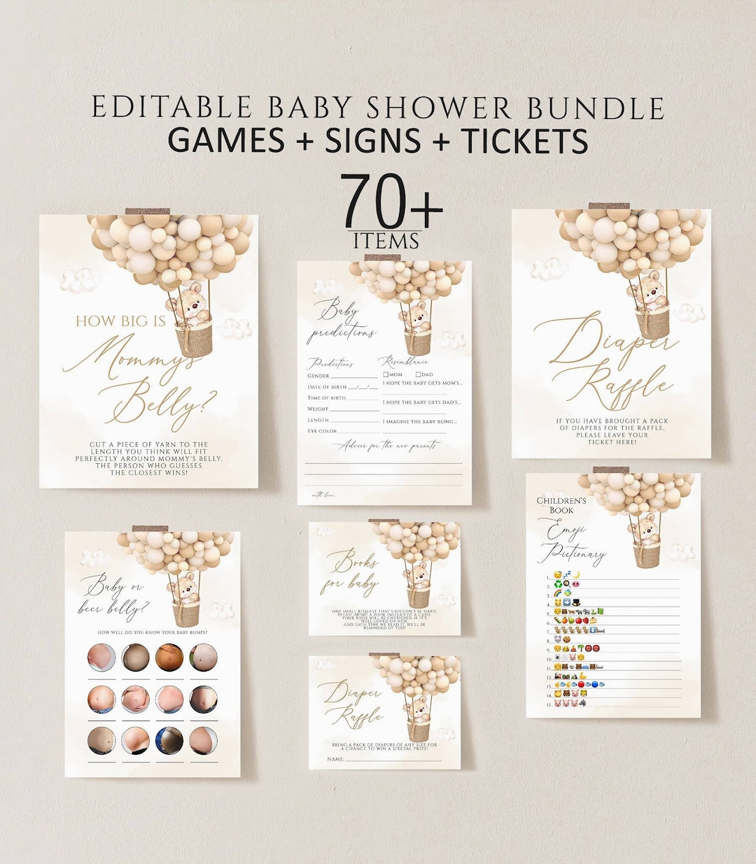 Teddy Bear Baby Shower Games,boy Baby Shower Game Bundle,bear Themed ...