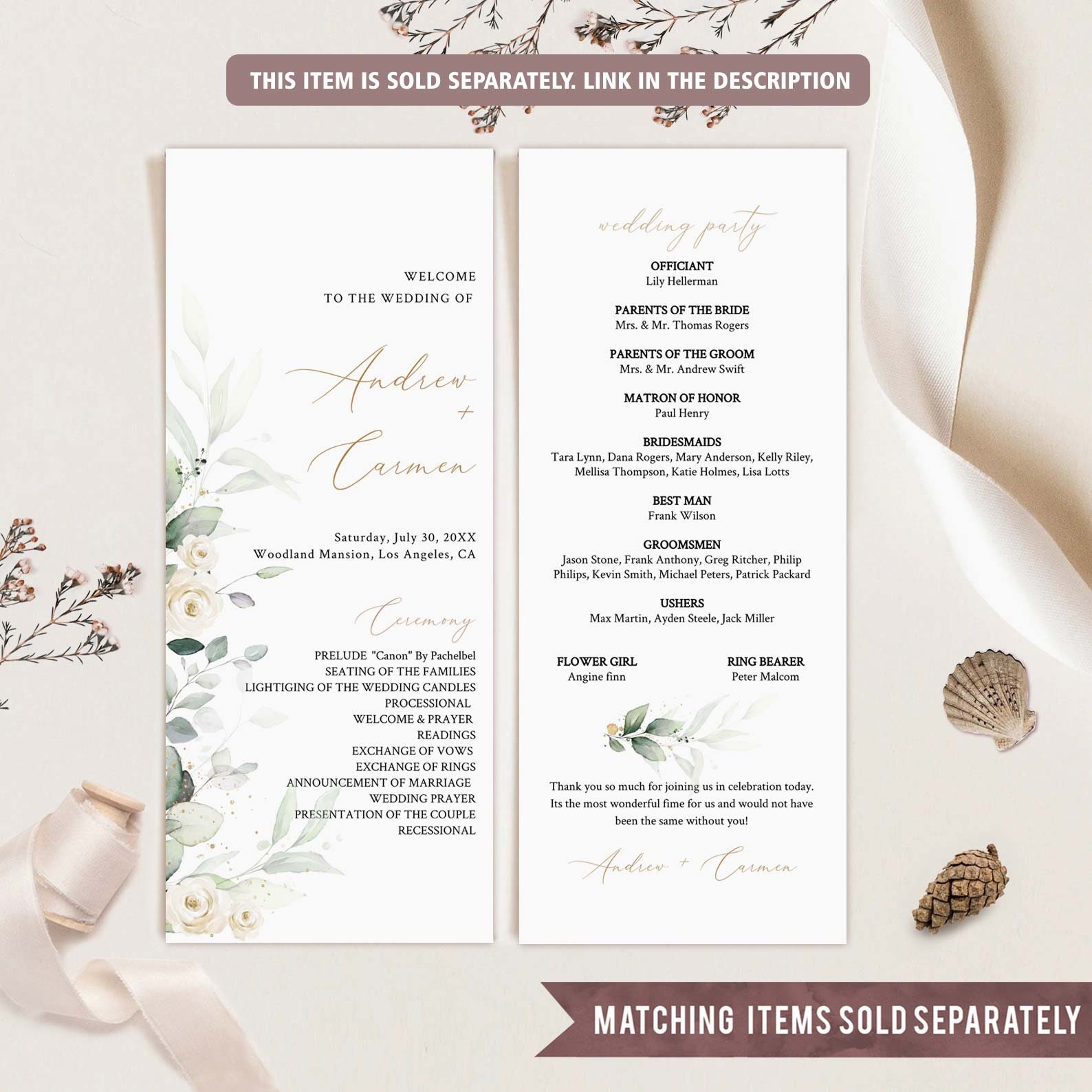Menu Template Greenery Menu Template Eucalyptus Wedding Menu - Etsy Canada