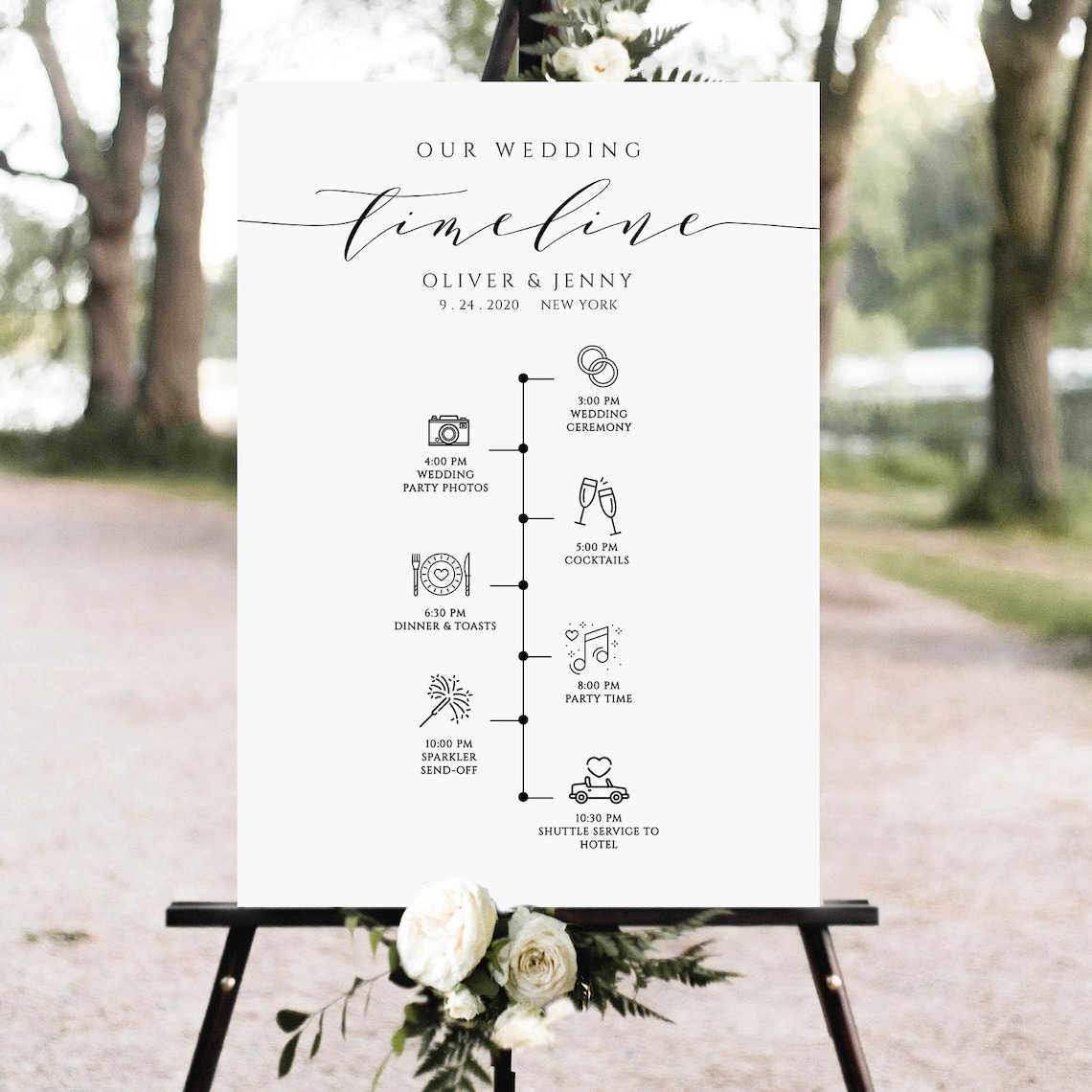 Editable Wedding Timeline Poster, Order of Events Sign (digital ...
