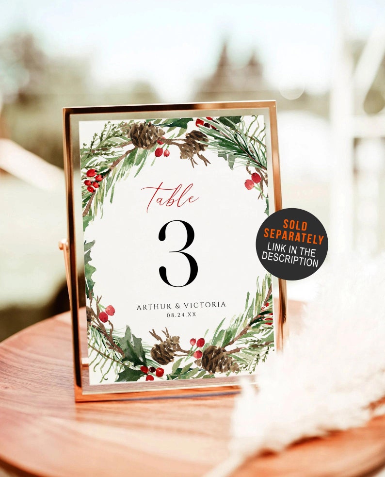 Christmas Menu Card, Holiday Menu Template, Instant Download, Printable ...