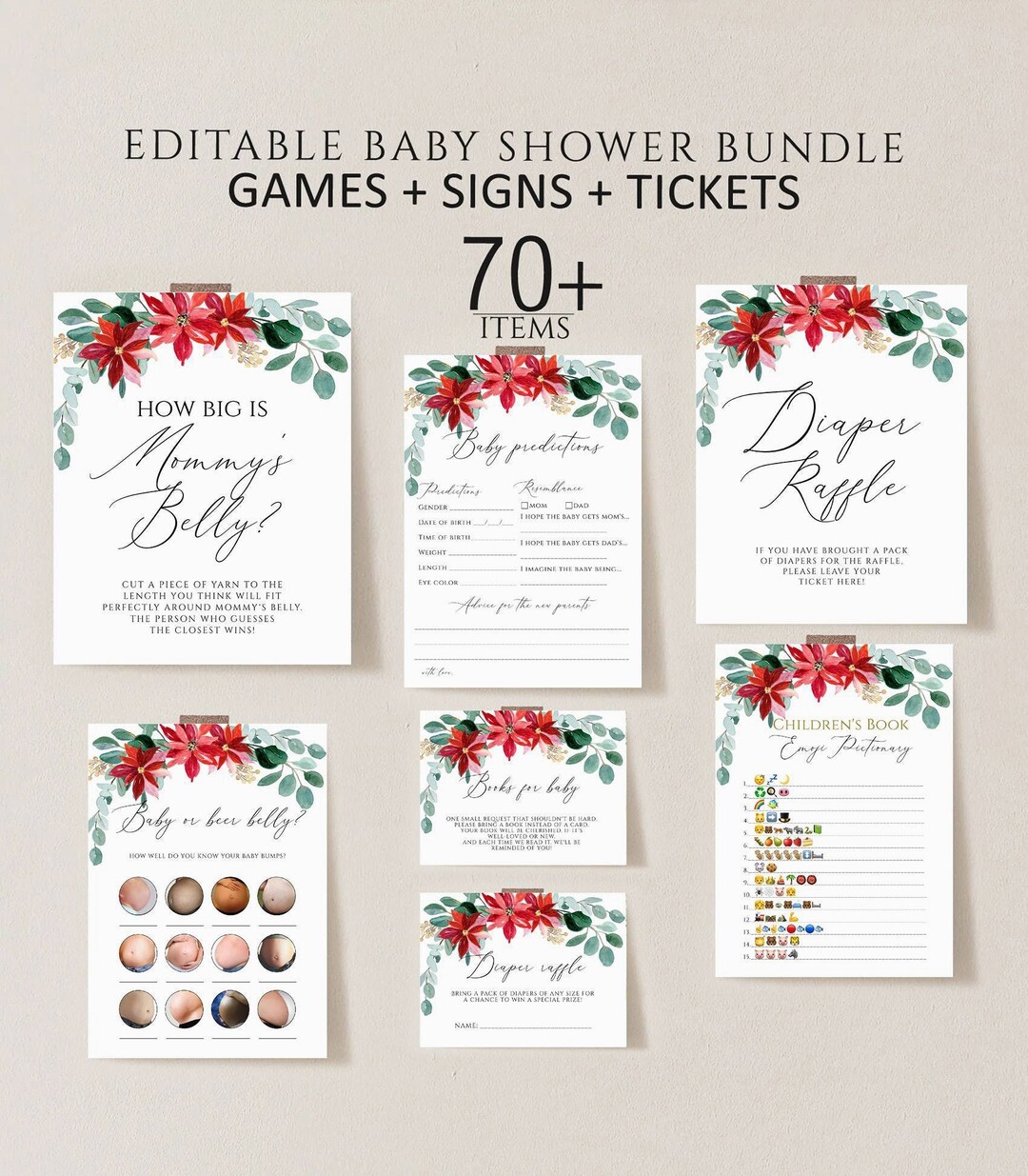 Christmas Baby Shower Games Bundle Winter Baby Shower Games - Etsy