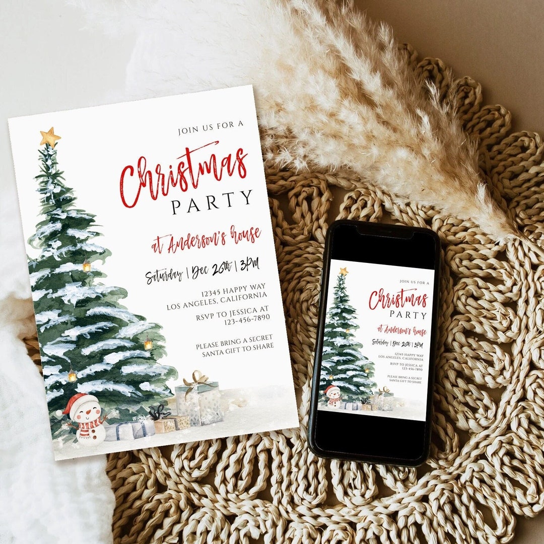 Editable Christmas Party Invitation, Christmas Party Invitation, Party ...