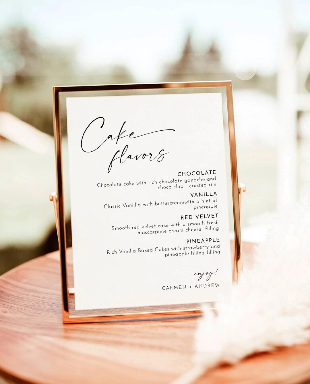 Cake Flavors Sign, Cake Flavors Sign Template, Minimalist Desserts Sign ...