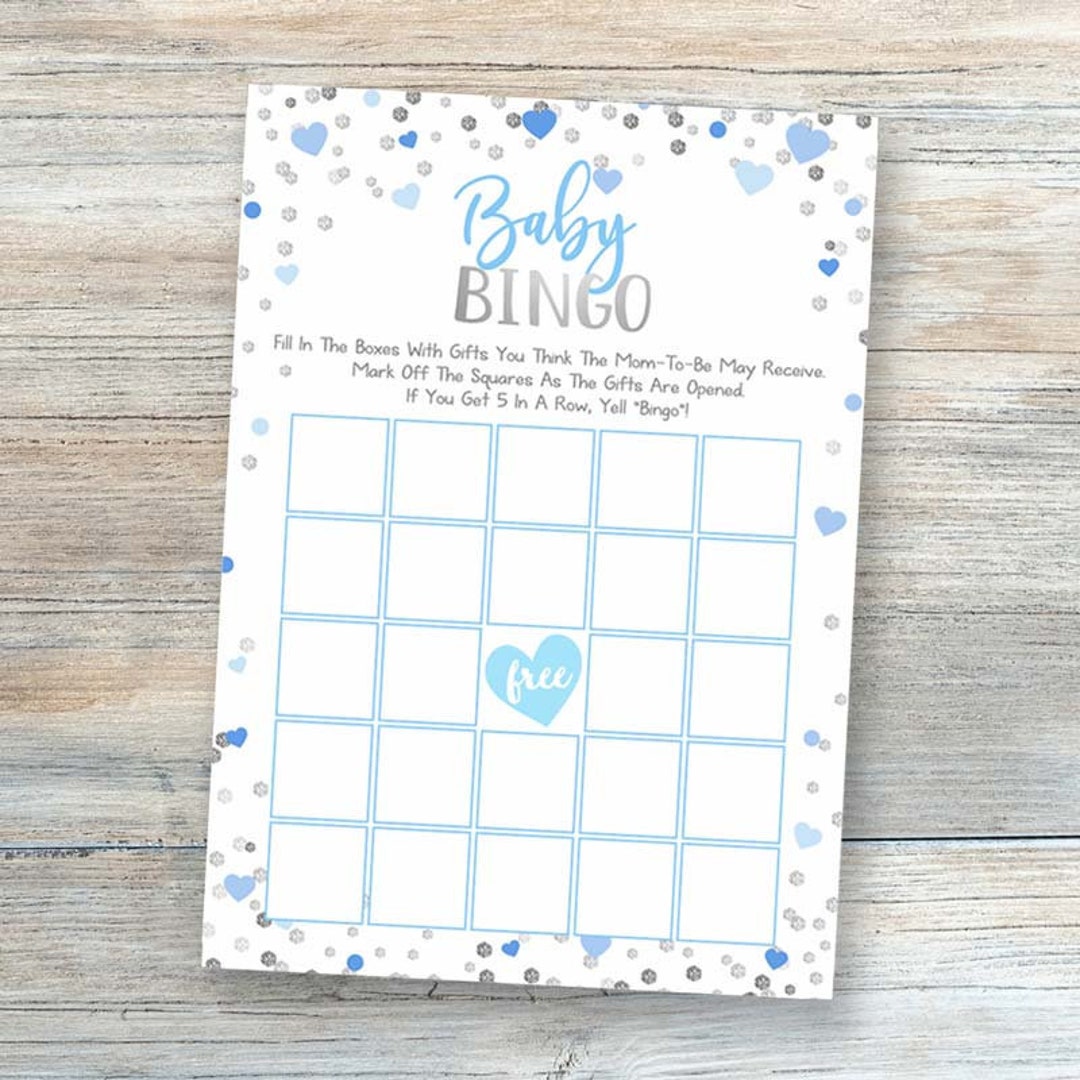 Blue Baby Bingo Cards Blue Baby Shower Games Printable Boy - Etsy