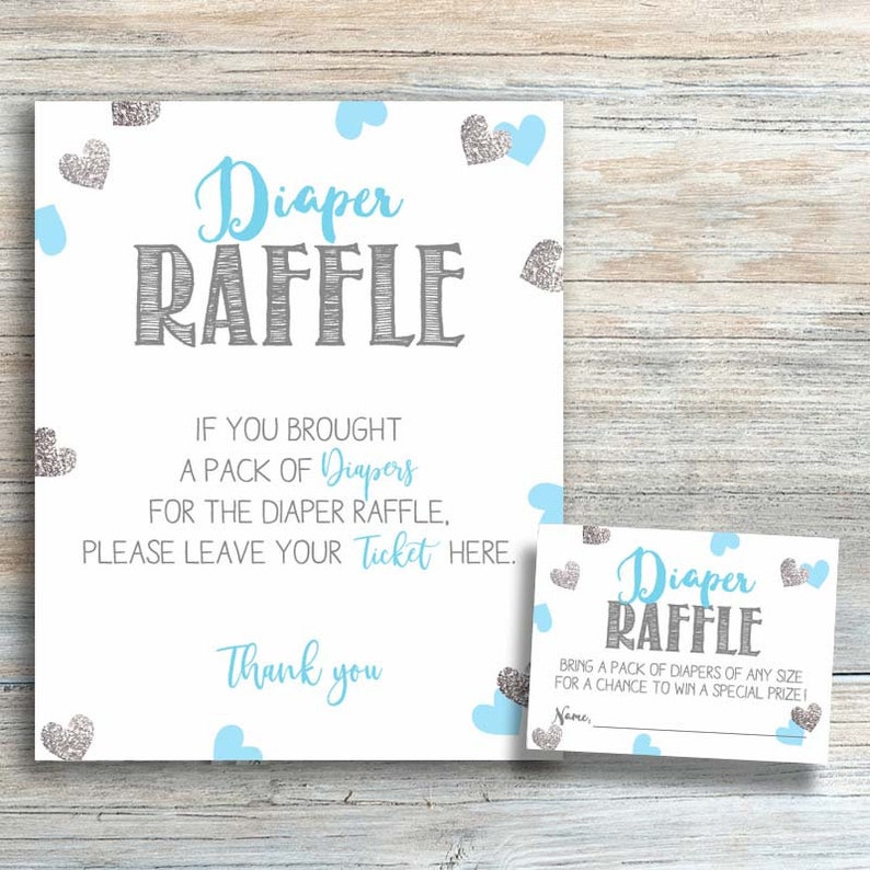 Blue Diaper Raffle Ticket Diaper Raffle Insert Diaper Raffle | Etsy