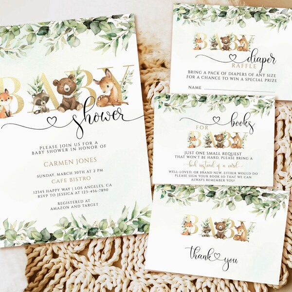 Woodland Invitation - Etsy