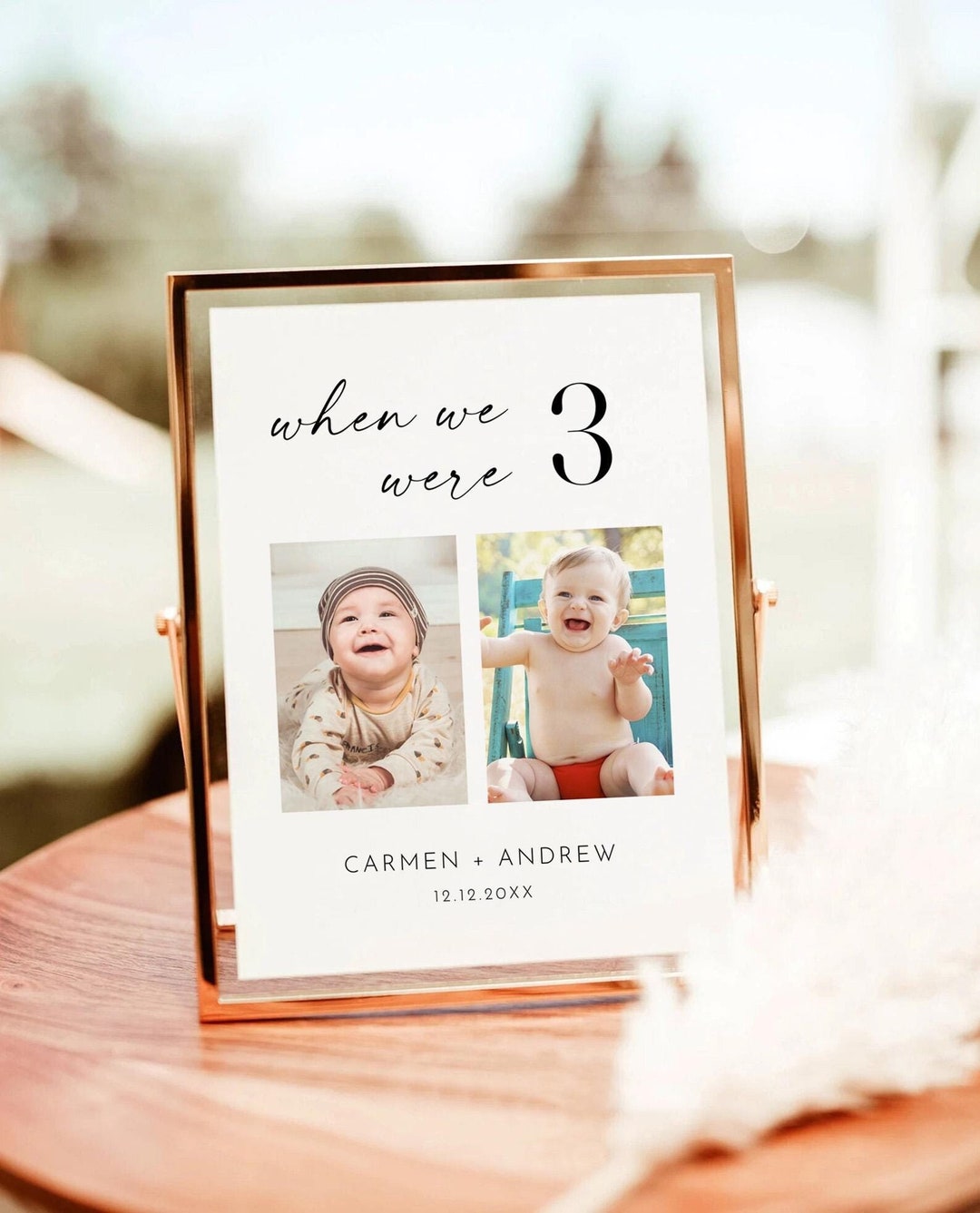When We Were Age Table Number Template, Elegant Minimal Photo Table ...