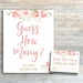 Guess How Many Sign and Cards Guess How Many Game Floral Baby Shower ...