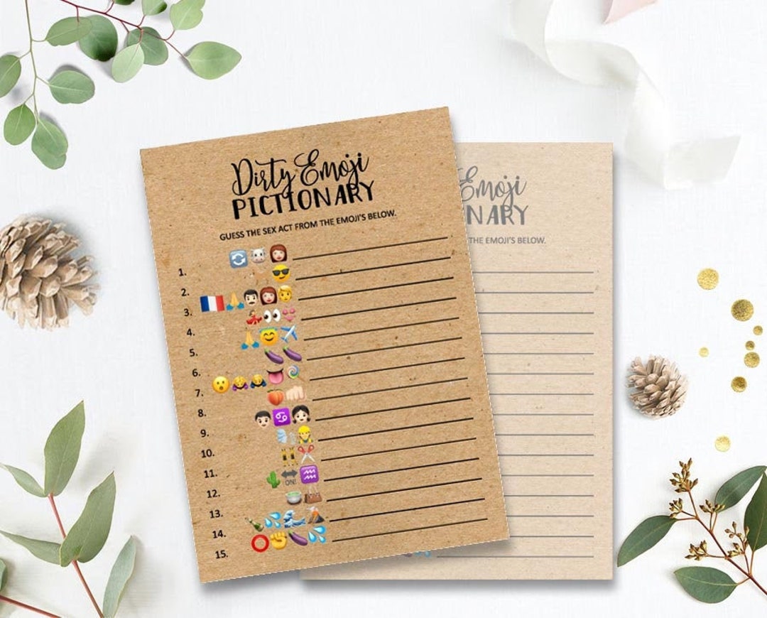 Dirty Emoji Pictionary Bridal Emoji Game Printable - Etsy