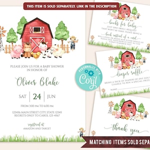 Farm Baby Shower Games, Barnyard Baby Shower Game Pack, Farm Animals ...