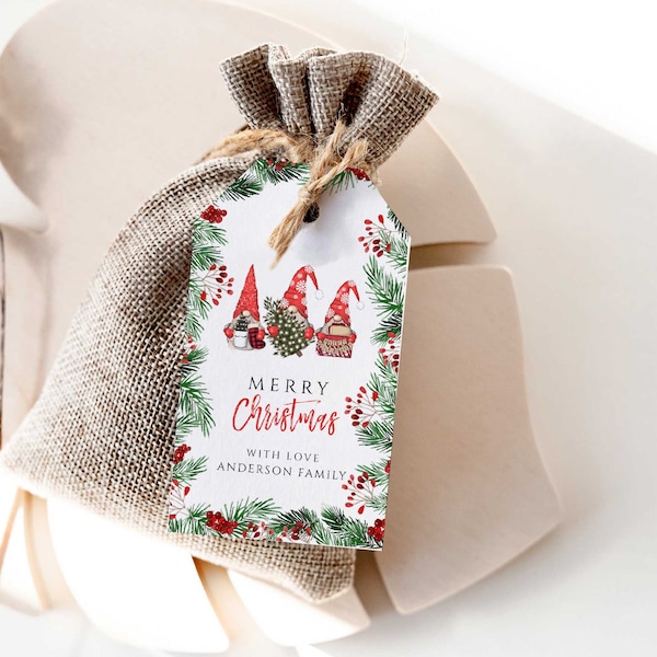 Gnome Christmas Tags - Etsy
