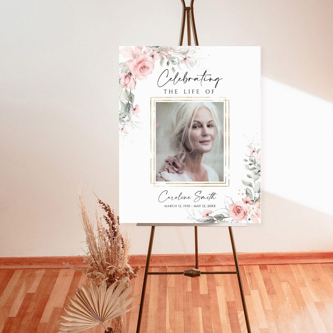 Editable Funeral Welcome Sign, Celebration of Life Decoration, Large ...