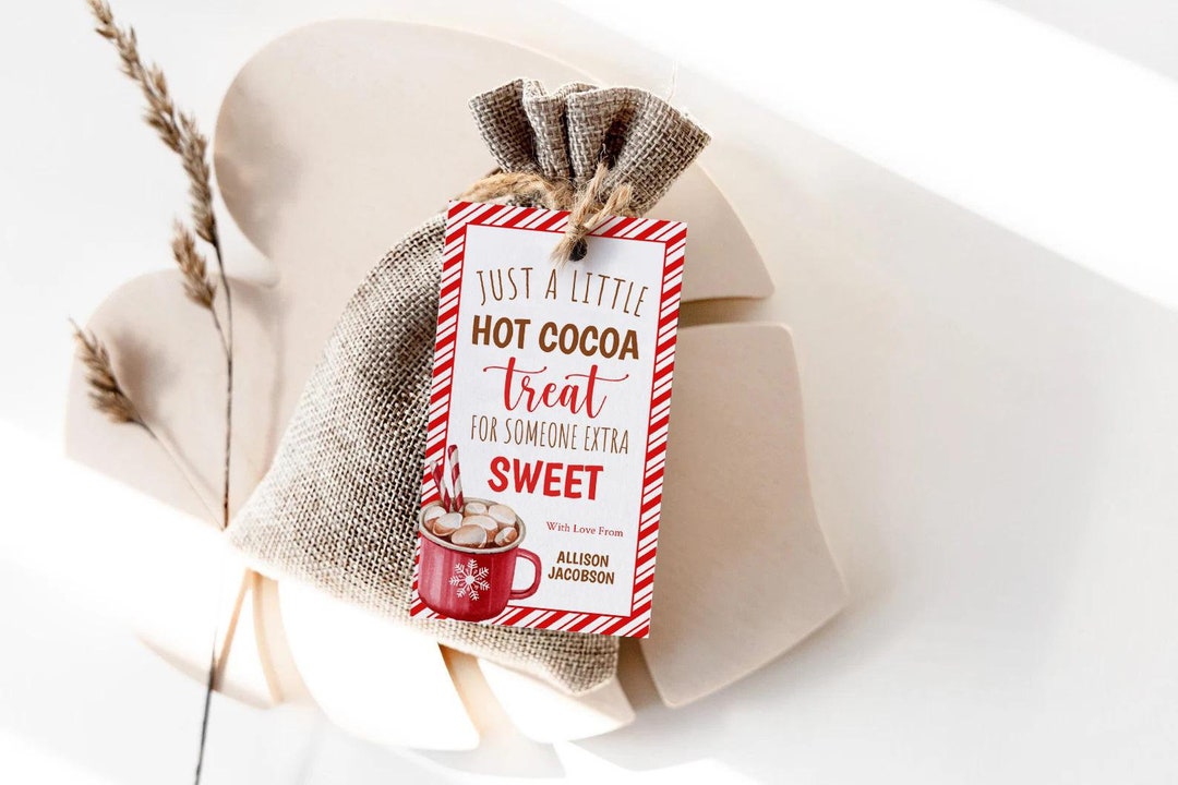 Printable Hot Cocoa Christmas Gift Tag, Hot Chocolate Treat for Someone ...