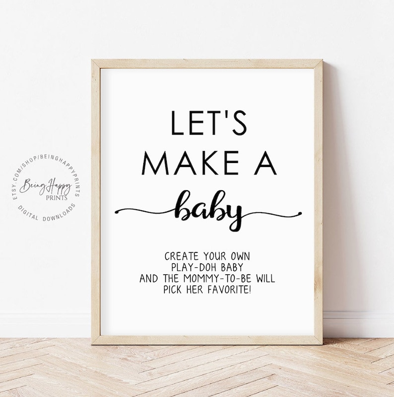 Play Doh Baby Shower Game, Rustic Minimalist Design (digital Download ...