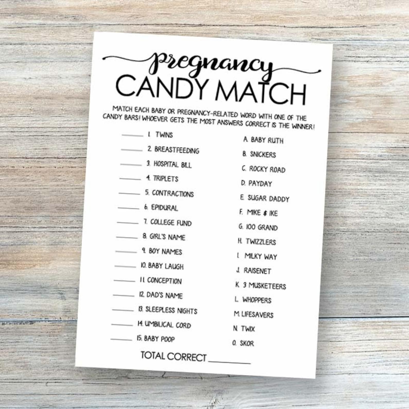 Rustic Baby Shower Games Printable, How Sweet It is Baby Shower Game ...