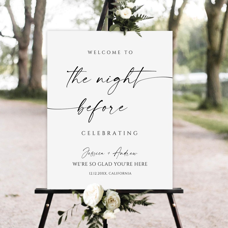 The Night Before Welcome Sign - Etsy