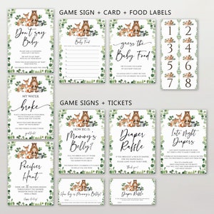 Woodland Baby Shower Games Bundle,woodland Forest Animal Baby Shower ...