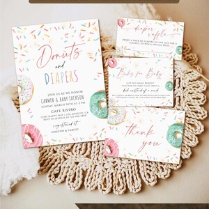 Editable Donut Welcome Sign Girl Donut Party Table Sign Donut Baby ...