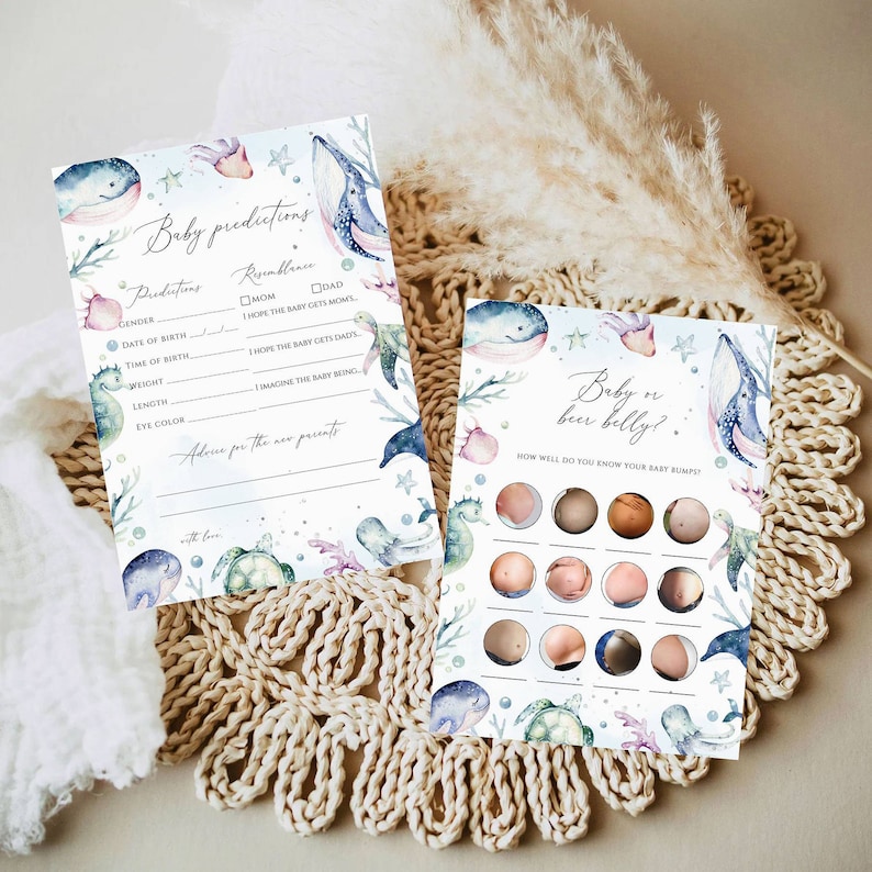 Under the Sea Baby Shower Games Bundle Ocean Baby Shower Game - Etsy