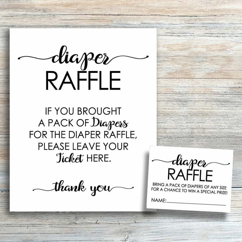 Diaper Raffle Sign Printable Gender Neutral Diaper Raffle | Etsy Canada